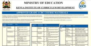 Grade 4 CBC Course Books Approved by KICD - JITIMU